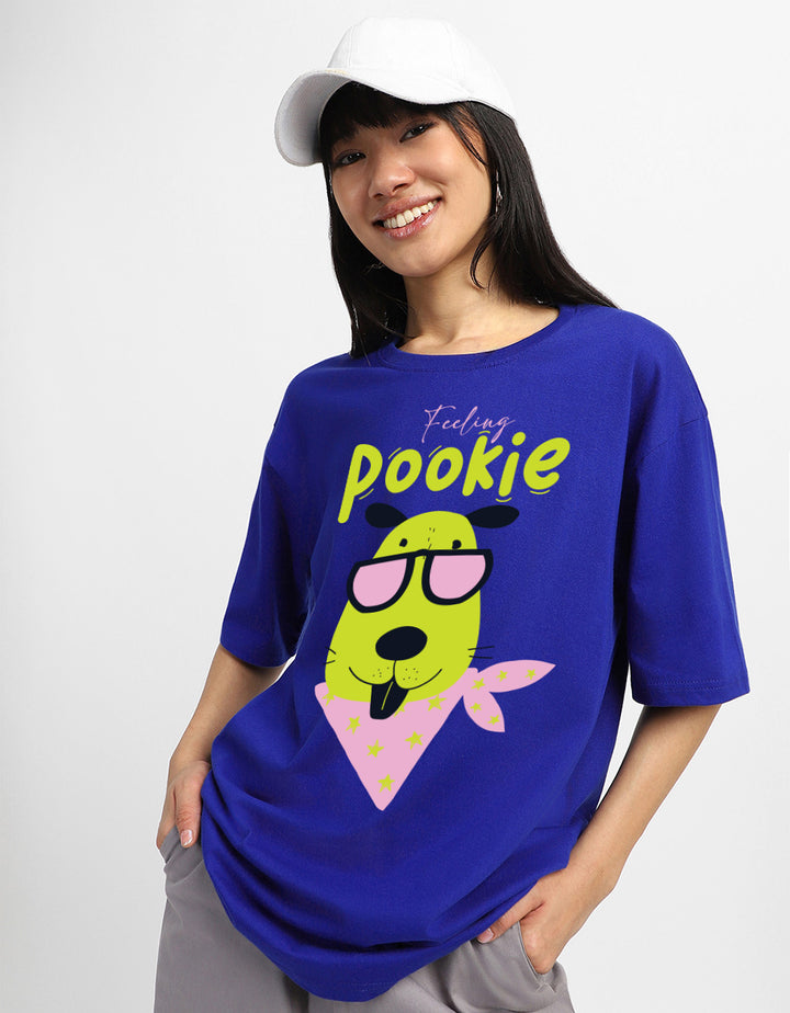 Feeling Pookie Royal Blue Oversized Graphic T-Shirt – Juneberry